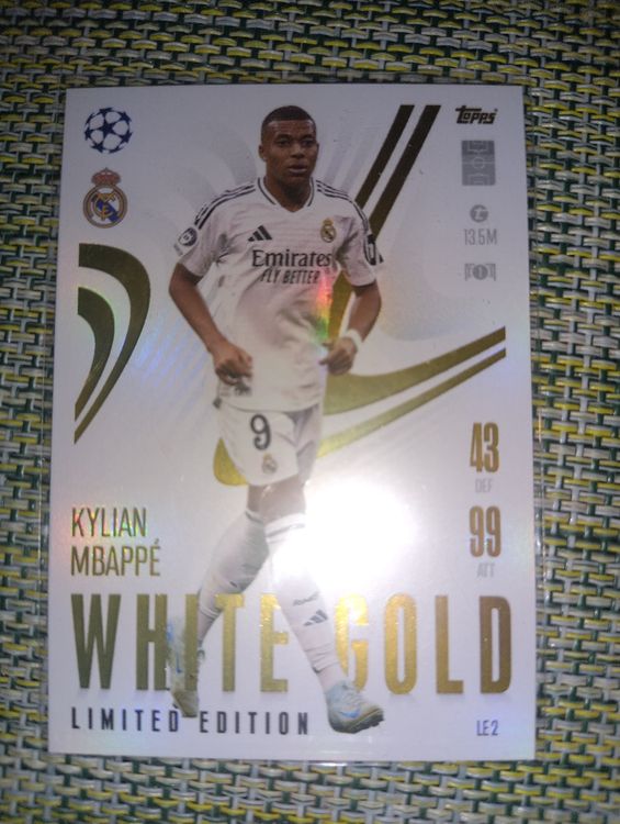 Match Attax White Gold LE2 Kilian Mbappé | Kaufen auf Ricardo
