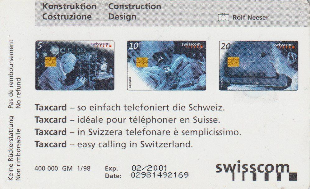 Swisscom Taxcard 20 CHF - Collection Automne Hiver! (D'occasion) à ...