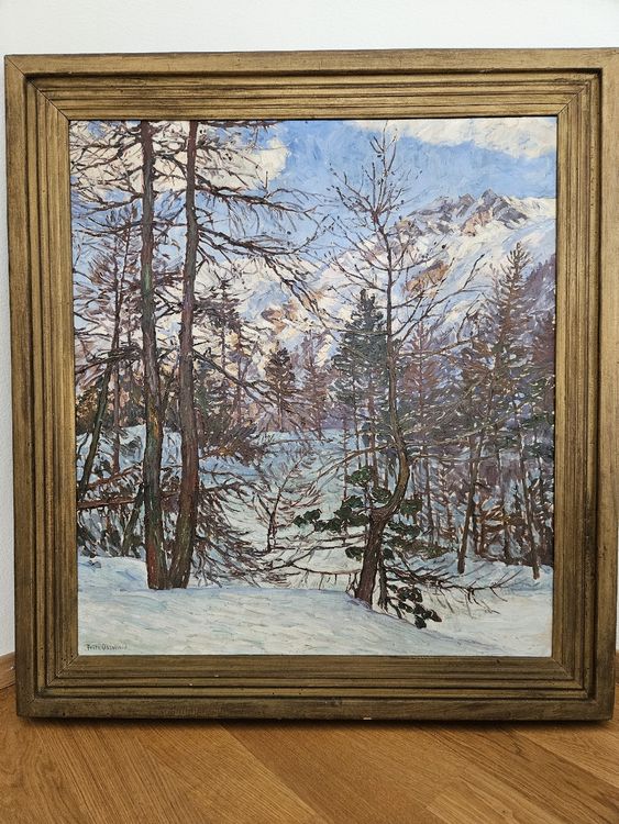 Fritz Osswald grosses Gemälde Öl auf Leinwand Pontresina (Gebraucht) in ...