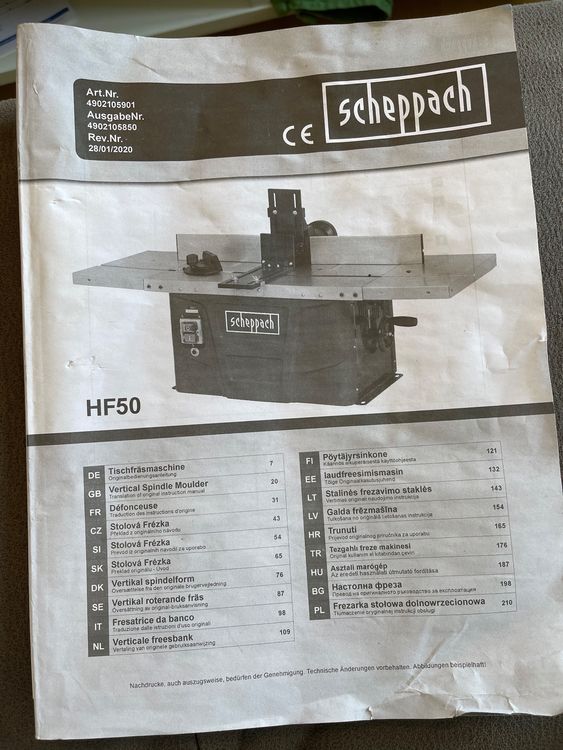 Tischfräsemaschiene scheppach HF 50 fast wie neu | Kaufen auf Ricardo