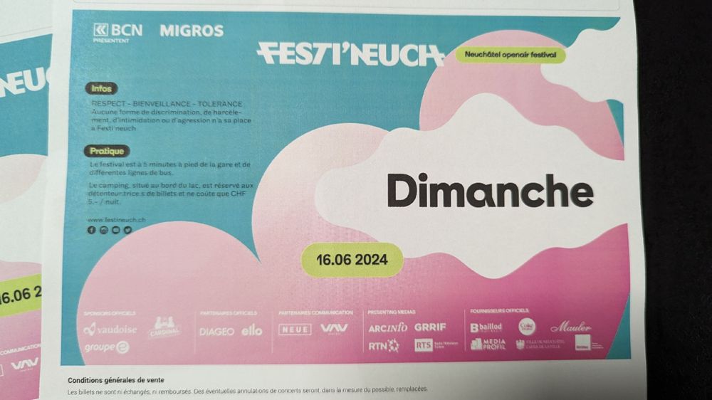 Festi'Neuch - 2 Billets dimanche - Bigflo & Oli (Neu (gemäss Beschreibung)) in Moutier für CHF ...