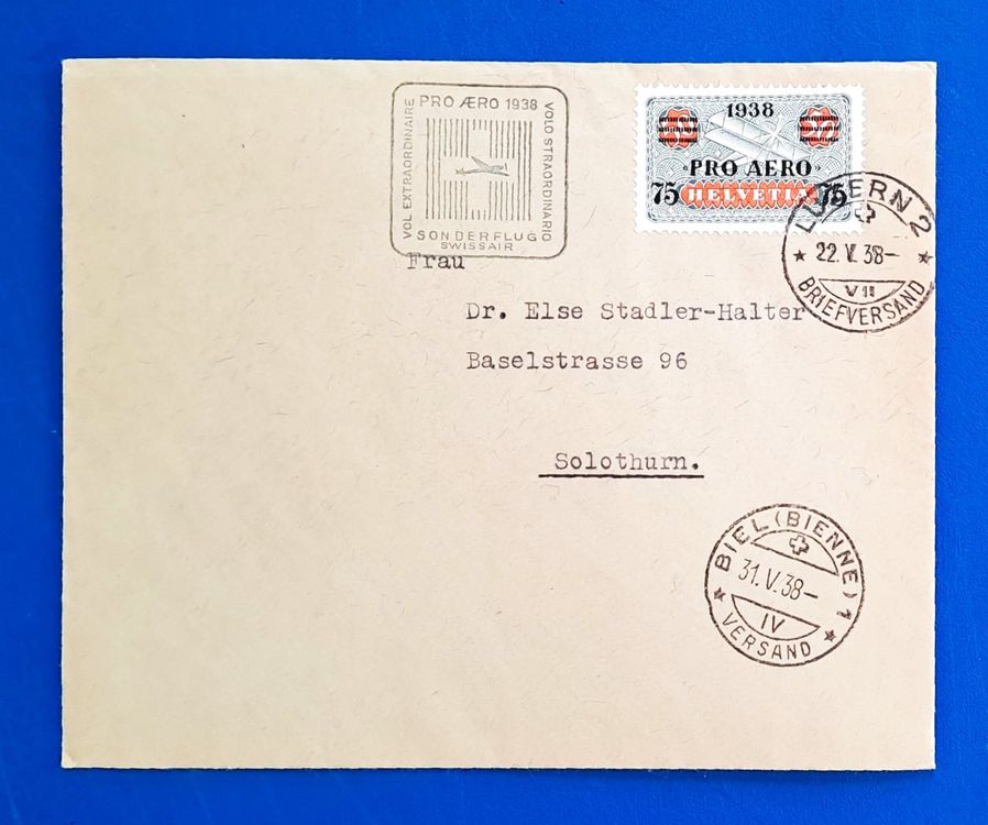 Selten - nur 198 Ex.! Pro Aero-Flug 1938 Luzern - Biel | Kaufen auf Ricardo
