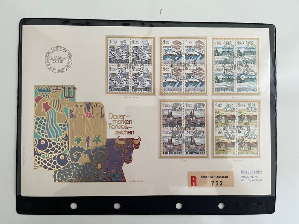 Luxus Brief Dauermarken Tierkreiszeichen 1982 FDC 4er Block (Gebraucht) in Murgenthal für CHF 1 ...