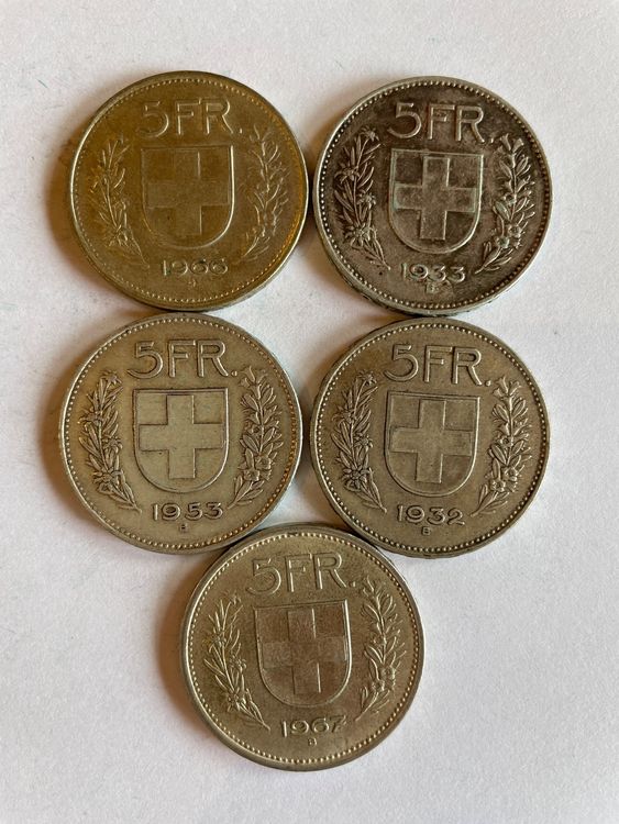 5stk. 5.- silber (16) (Gebraucht) in Bonstetten für CHF 44 – mit Lieferung auf Ricardo kaufen