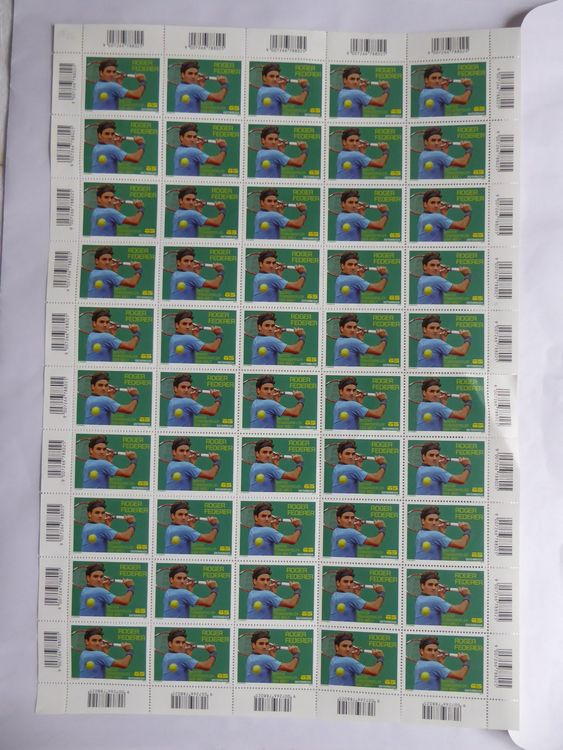 Roger Federer * 50 Sondermarken à 65 Cent * Österreich 2010 (Neu ...