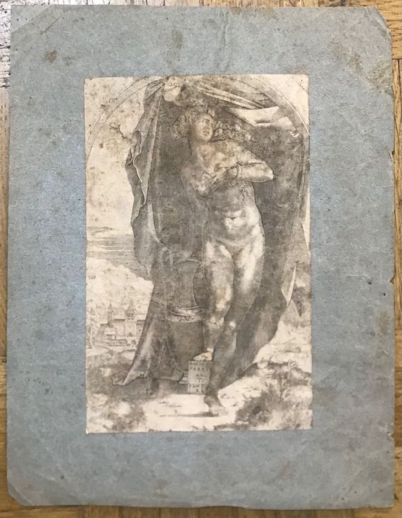 Antike Kupferstich mit eine Damme | Kaufen auf Ricardo