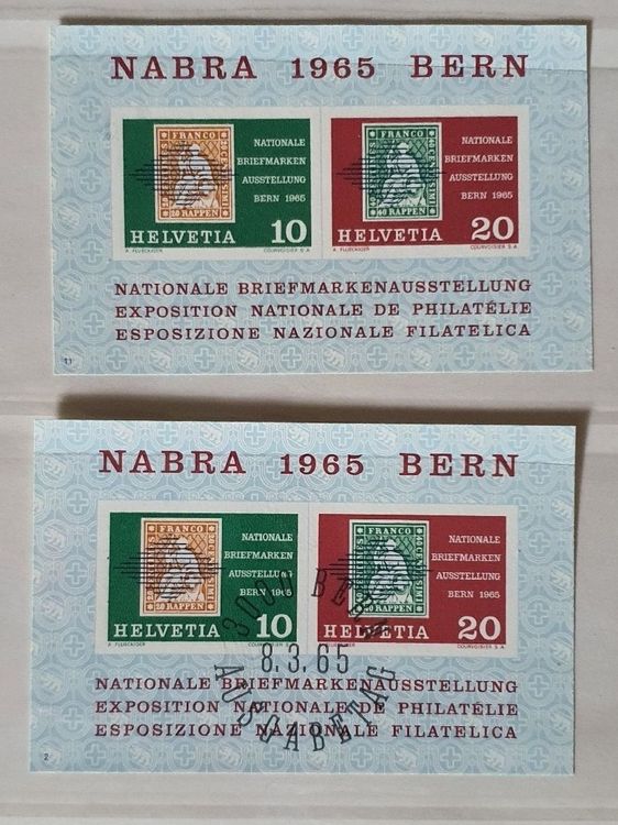 NABRA 1965 Bern 3 Sondermarken timbres ausgabetag postfrisch (Neu ...