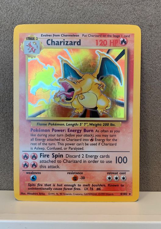 4/102 Charizard Glurak Holo ENG Pokemon Base Set | Kaufen auf Ricardo