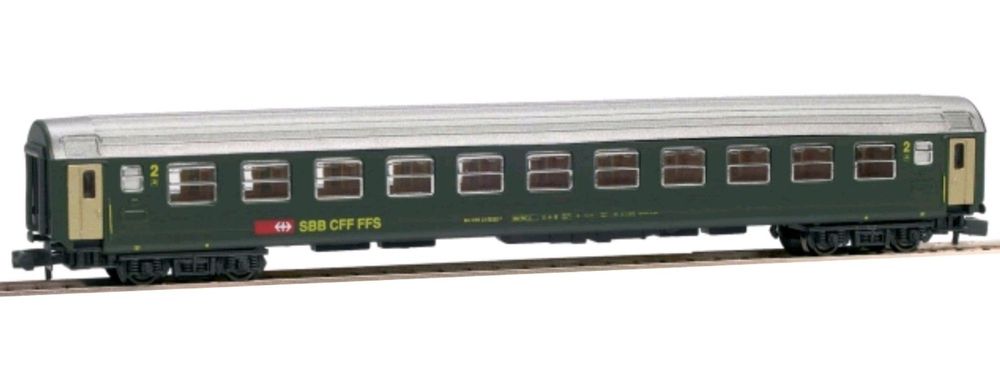Kato 23117 SBB RIC 2.Klasse grün neues Logo Innenbeleuchtung (Neu und originalverpackt) in ...