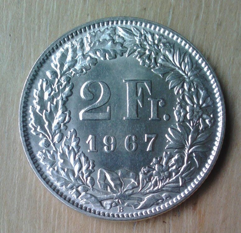 2 Franken Silber Münze 1967 (Gebraucht) in Aarburg für CHF 4 – mit Lieferung auf Ricardo kaufen