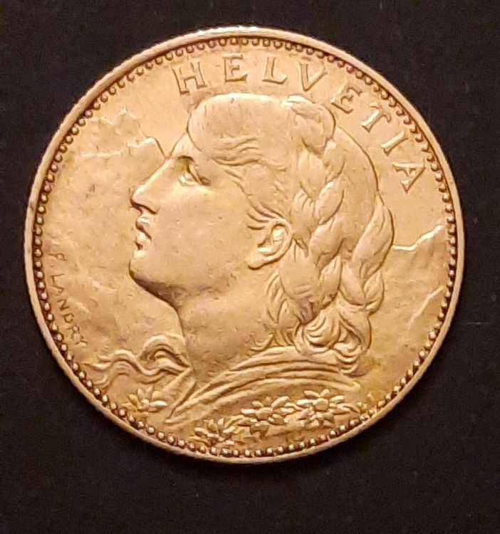 1913. VRENELI 10 FRANKEN GOLD (Gebraucht) in PALEZIEUX-VILLAGE für CHF 230 – mit Lieferung auf ...