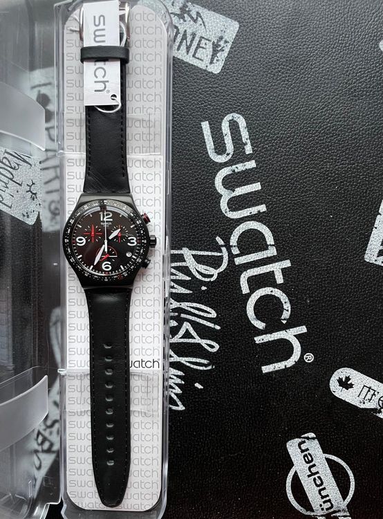 Swatch Uhr New Irony Chrono BLACK IS BACK YVB403 (Neu (gemäss ...