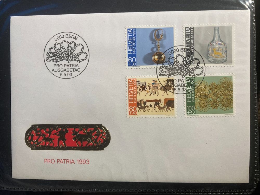 Schweiz 1993 Satz Ersttagsbrief Pro Patria Volkskunst (Neu (gemäss Beschreibung)) in Liestal für ...