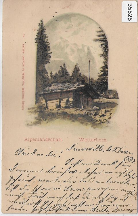 Alpenlandschaft - Wetterhorn - Litho 1898 (Gebraucht) in Ettingen für CHF 2 – mit Lieferung auf ...