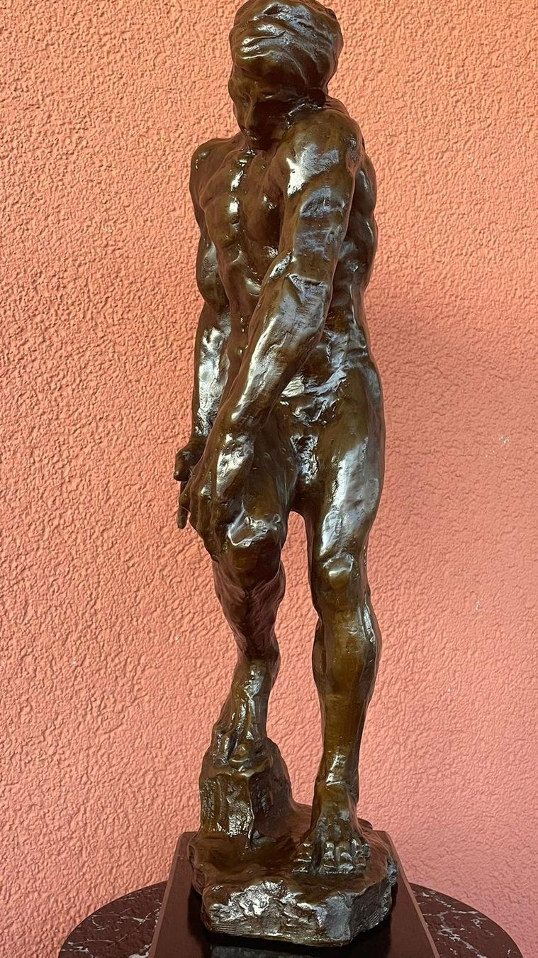 Adam Statue Rodin, Bronze Berühmtes Sammlerstück 55cm 10kg (Neu und ...