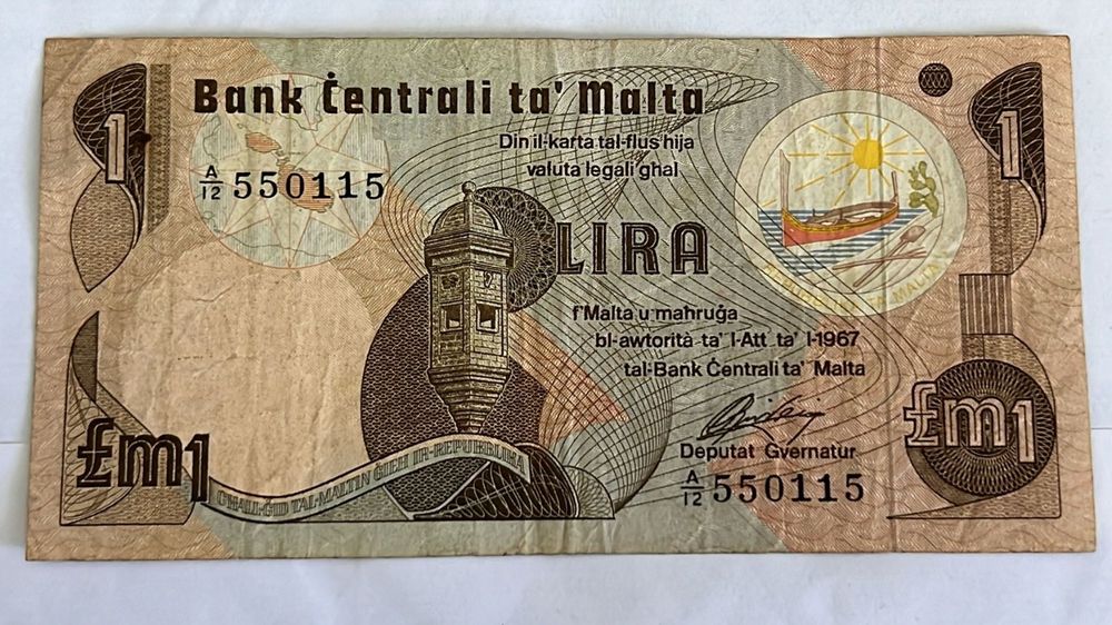 BANK CENTRALI TA MALTA 1 POUND-LIRA 1967 (Gebraucht) in wattwil für CHF ...