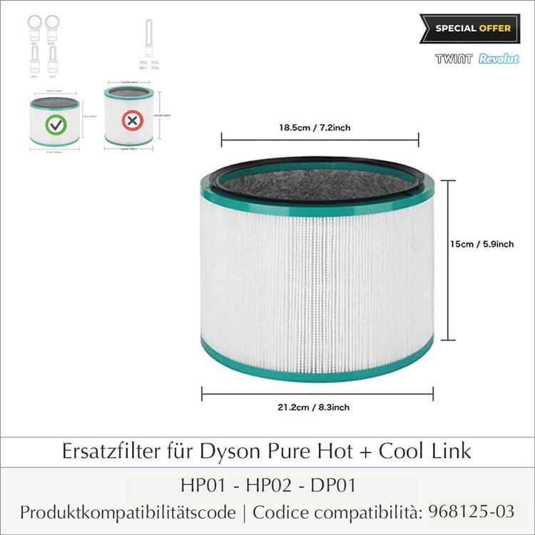 Hepa Filter für Dyson Pure Hot HP00 HP01 HP02 HP03 DP01 DP03 | Kaufen auf Ricardo