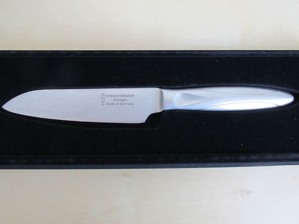 Damastmesser Santoku 13cm / HGS Solingen / neu (Neu und ...
