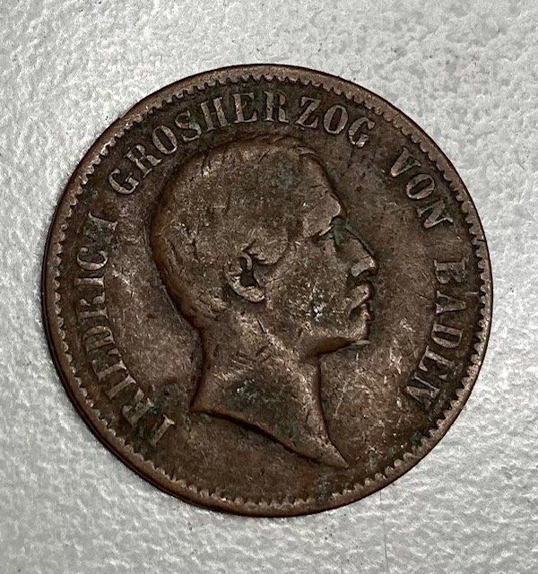 1 Kreuzer, 1856. Seltene Münze aus Baden, Deutschland! (Gebraucht) in ...