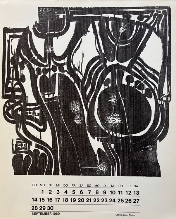 Carlos Duss (1932-1990), Orig.Holzschnitt, 1969, Herbstblatt (Gebraucht) in Frauenfeld für CHF ...