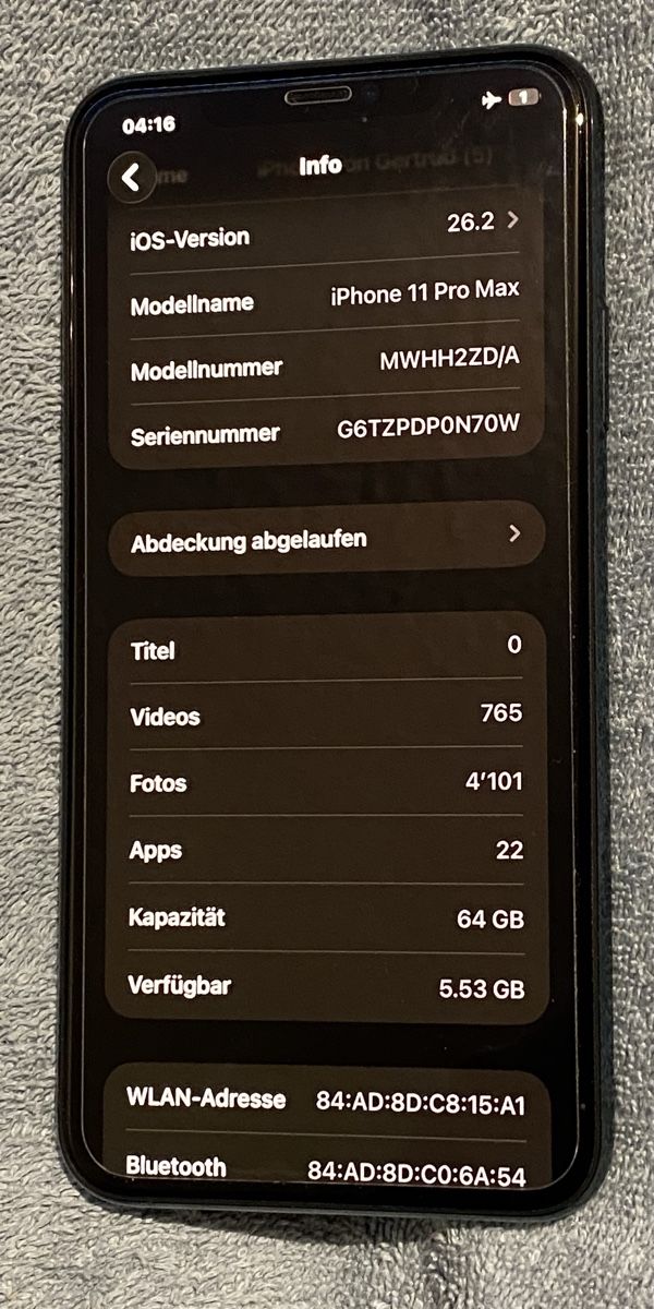 iPhone 11 Pro Max 64GB, Top Zustand! (Gebraucht) in Schmerikon für CHF ...