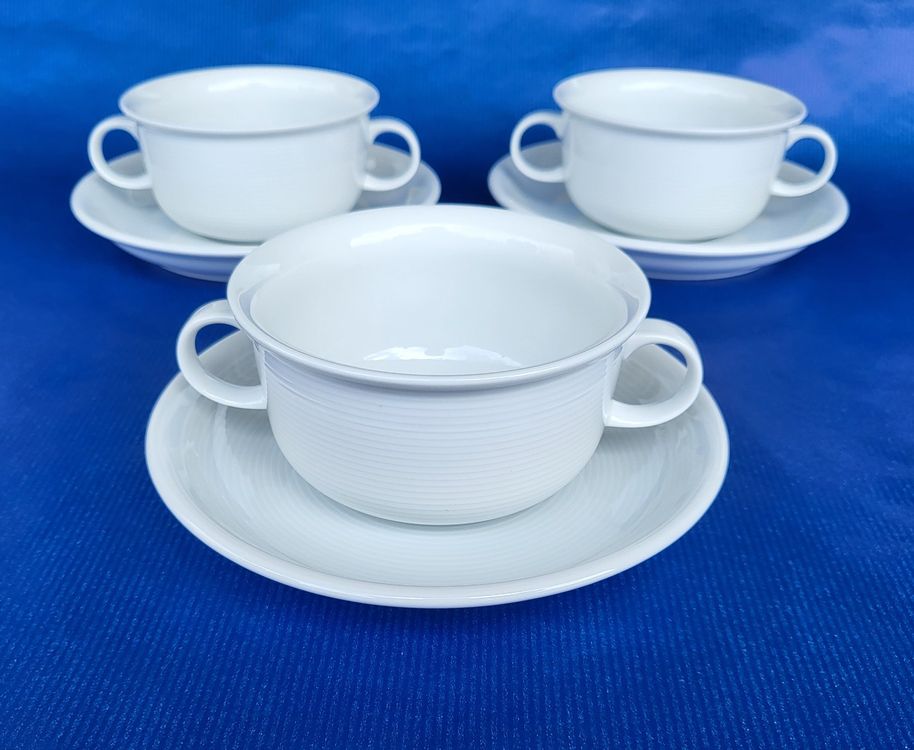 Thomas Rosenthal Trend Weiss, 3 Bouillon Tassen mit UT (Neu (gemäss ...