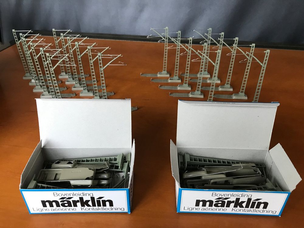 10 x MÄRKLIN 7009 STRECKENMAST MASTE OBERLEITUNGSMAST OVP (Gebraucht ...