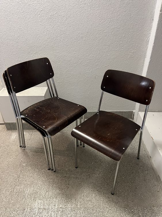 4 Stühle — Designklassiker — Embru — Hassenpflug — stapelbar (D ...