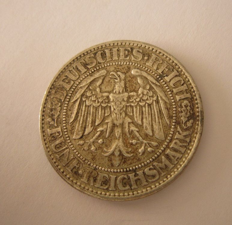 Funf Reichsmark 1928 F - Rare (Gebraucht) in Bassecourt für CHF 75 ...