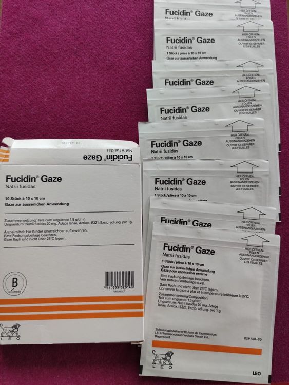 Fucidine-Gaze, desinfiszierender Wundverband (Neu und originalverpackt ...