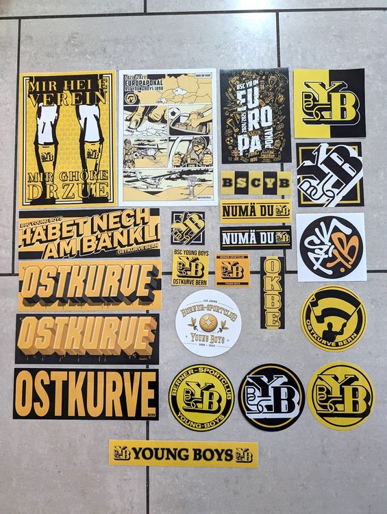 BSC YB - FAN STICKER - 27 STK. (Gebraucht) in Spiegel b. Bern für CHF ...