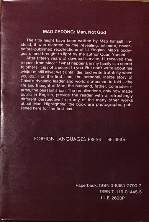 Mao Zedong - Man, Not God (Neu (gemäss Beschreibung)) in Sarnen für CHF ...