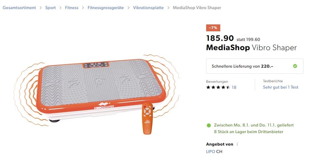 MediaShop Vibro Shaper (Vibrationsplatte - Fitness) (D'occasion) à ...