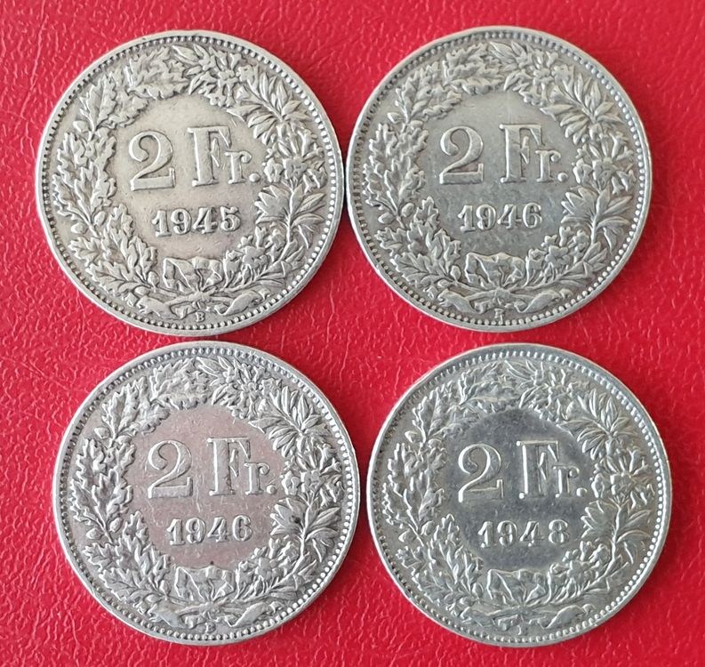 2 Franken 1945, 1946 (2x) +1948 Silber | Kaufen auf Ricardo