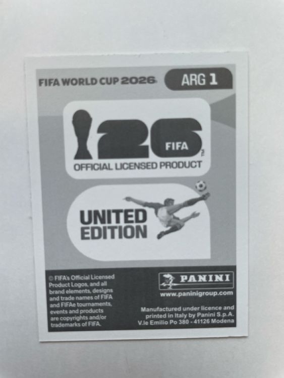 Panini FIFA WM 2026 Sticker Argentinien AFA Gold Foil (Neu (gemäss ...