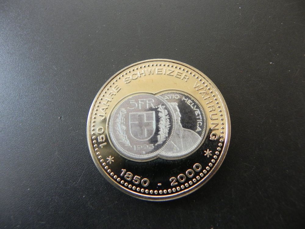 Medaille 5 Franken 2000 - 150 Jahre Schweizer Franken (Gebraucht) in Biel/Bienne für CHF 10.4 ...