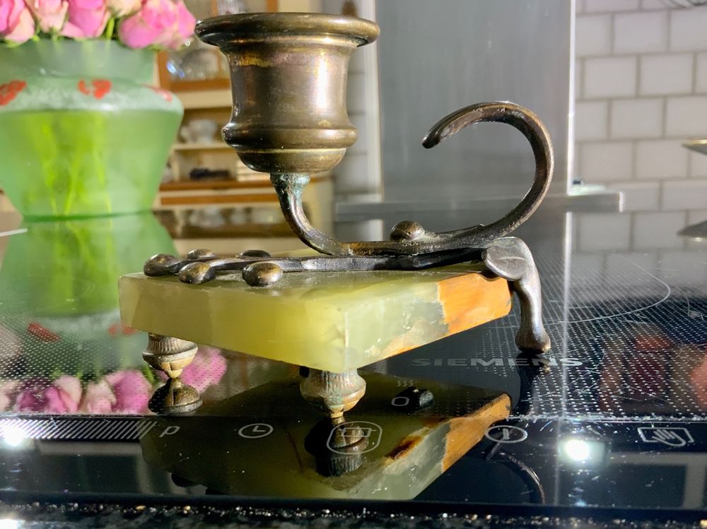 JUGENDSTIL KERZENHALTER BRONZE ONYX FRANKREICH UM 1900 (Gebraucht) in Biglen für CHF 26 – mit ...