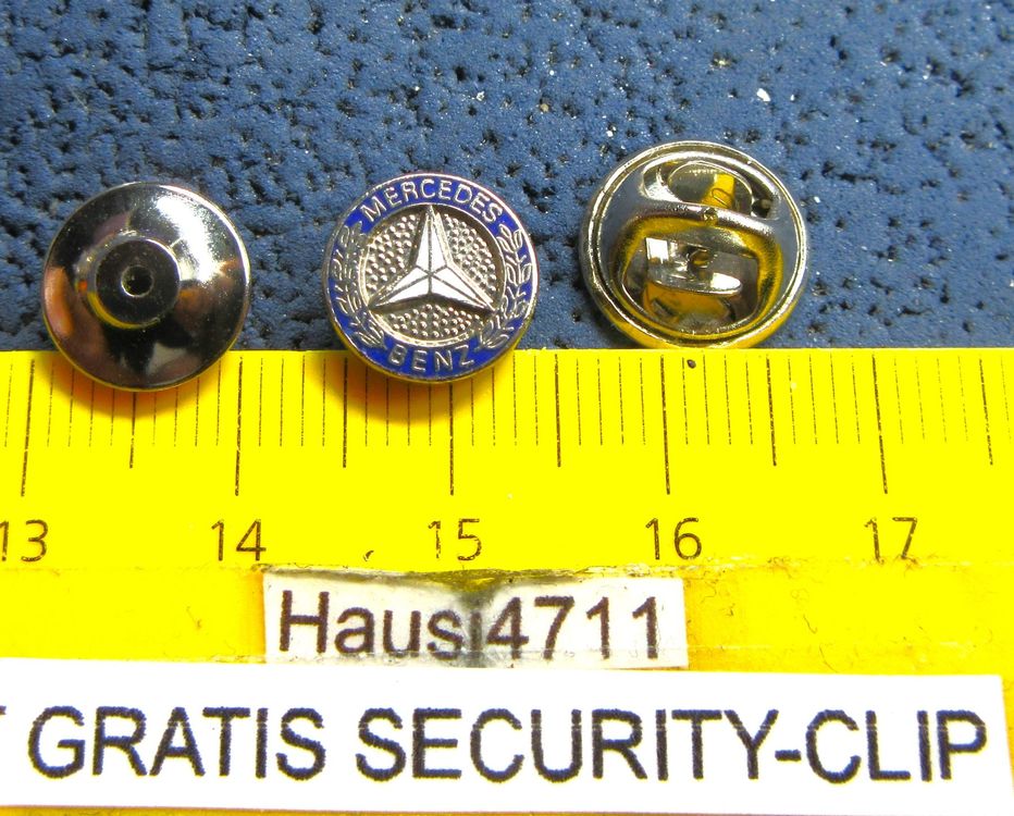 MERCEDES BENZ AUTO LOGO SCHMUCK-PIN KLEIN MIT SECURITY-CLIP (Gebraucht ...