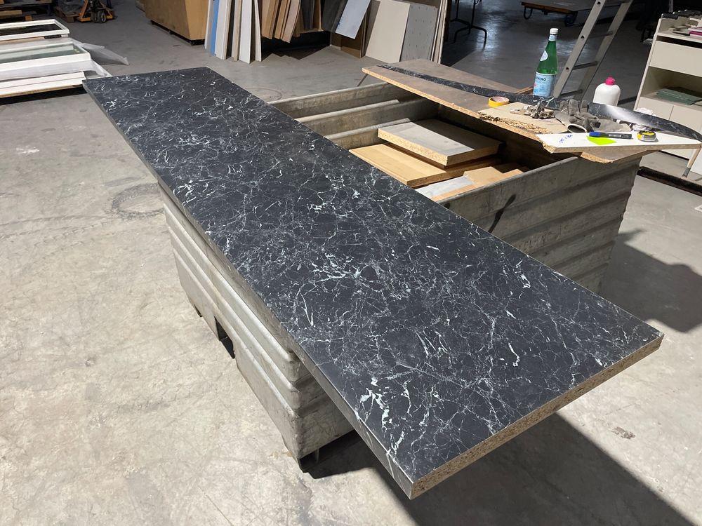 Küchenarbeitsplatte Egger Postforming / Dekor Marmor schwarz (Neu ...