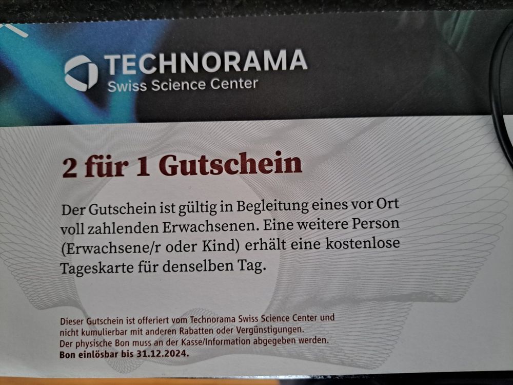 Gutschein Technorama | Kaufen auf Ricardo