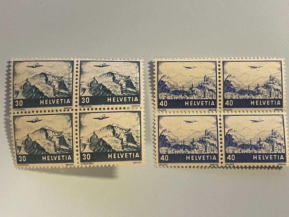 1941 Landschaftsbilder Nr. F43-44, Viererblock, postfrisch | Kaufen auf Ricardo