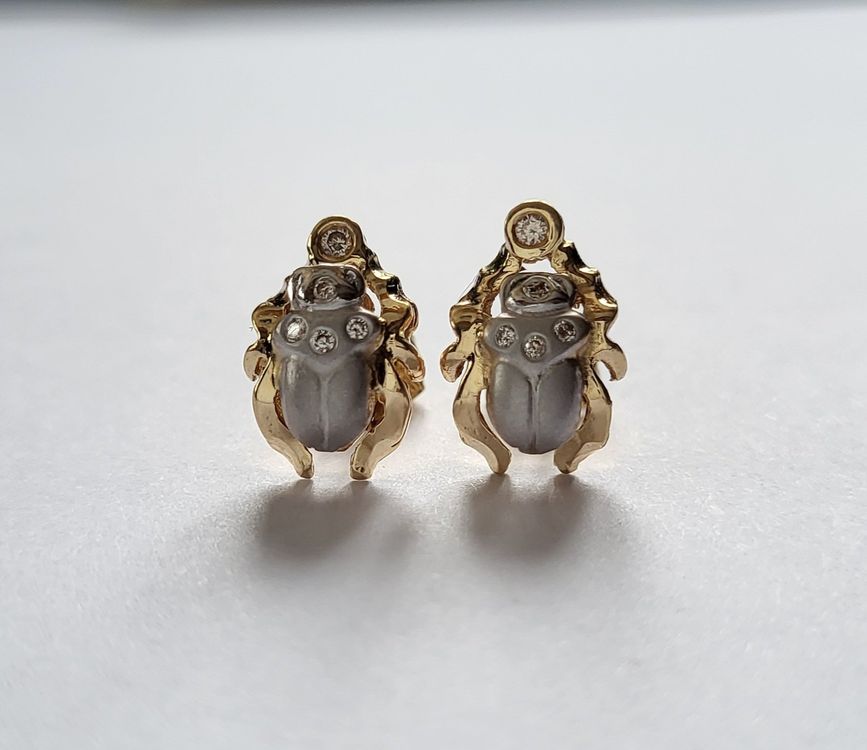 18 Karat 750 Bi-Colour Gold Ohrstecker Mit Diamanten (Gebraucht) in Wald ZH für CHF 480 – mit ...