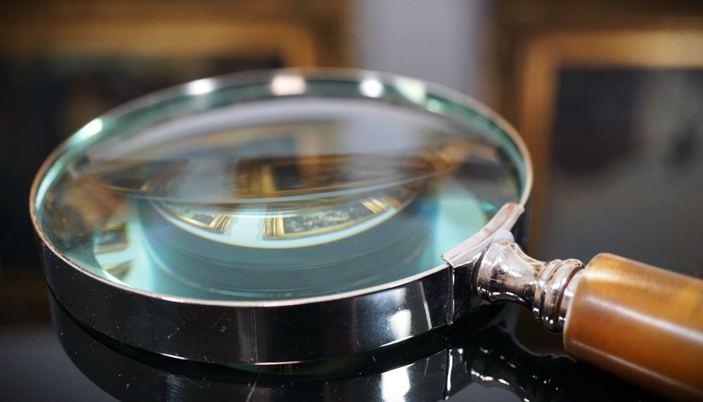 LUPE MIT GRIFF AUS HORN LESELUPE KARTENLUPE SILBER (Gebraucht) in ...