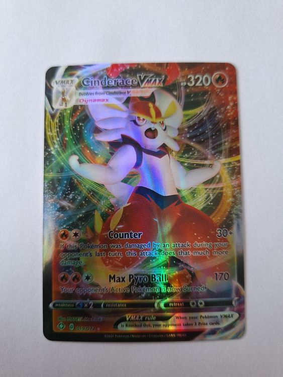 Pokémon Cinderace Vmax 017/072 Rainbow Rare (Gebraucht) in Obernau für ...