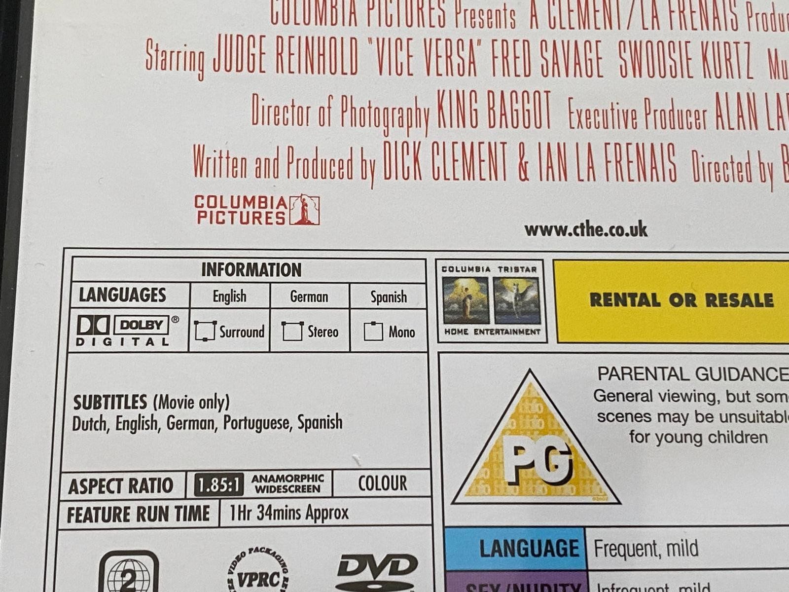 Dvd Ich bin Du (1988) Mit Judge Reinhold und Fred Savage (Gebraucht) in ...
