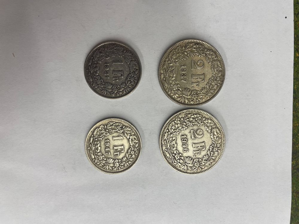 2Fr Silber und 1Fr Silber Münzen | Kaufen auf Ricardo