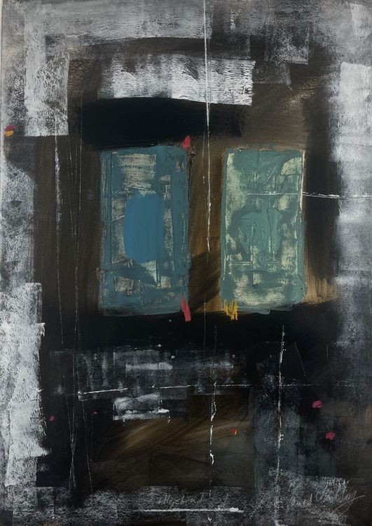 Abstrakte Mischtechnik unleserlich Sign | Kaufen auf Ricardo