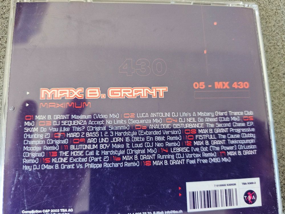 Max B grant-maximum/streetparade/DJ (Gebraucht) in Bremgarten AG für CHF 4.9 – mit Lieferung auf ...