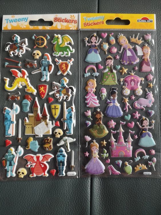 2 Bogen Sticker Ritter Burg Prinzessin neu | Kaufen auf Ricardo