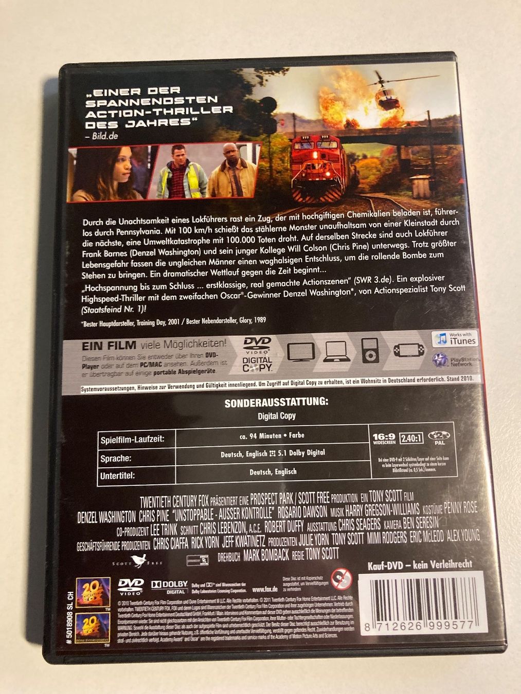 Unstoppable - Ausser Kontrolle (DVD) - Denzel Washington (Gebraucht) in Burgdorf für CHF 1 – mit ...